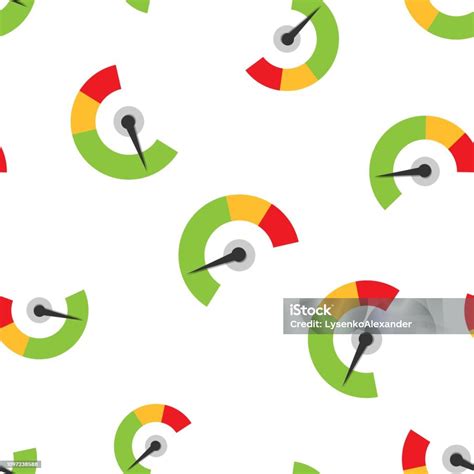 미터 대시보드 아이콘 완벽 한 패턴 배경입니다 신용 점수 지표 수준 벡터 일러스트 레이 션 측정 배율 기호 패턴 게이지입니다 계기판 차량 부분에 대한 스톡 벡터 아트 및