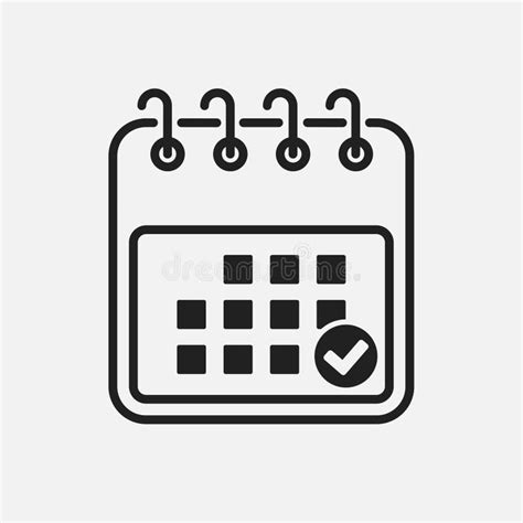 Icon Page Calendar Pop Up Message Done Or Check Stock Vector