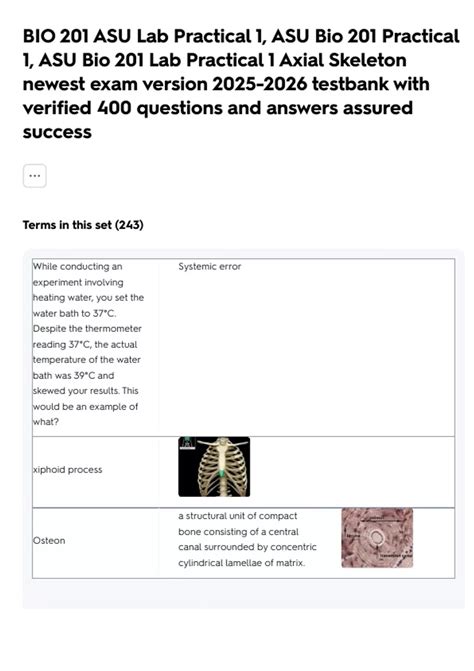 Bio 201 Asu Lab Practical 1 Asu Bio 201 Practical 1 Asu Bio 201 Lab Practical 1 Axial Skeleton