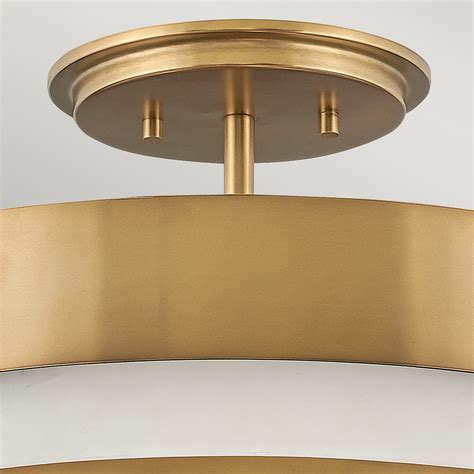 Echelon Semi Flush Ceiling Light Brass Uk