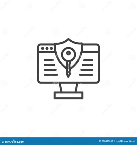 Authorize Outline Icon Isolated Line Vector Illustration From Programming Collection Editable