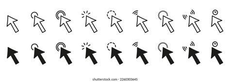 Mouse Pointer Line Icon Computer Cursor Stock Vector Royalty Free Shutterstock