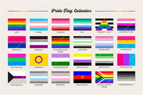 Premium Vector Lgbtq Sexual Identity Pride Flags Collection Flag Of
