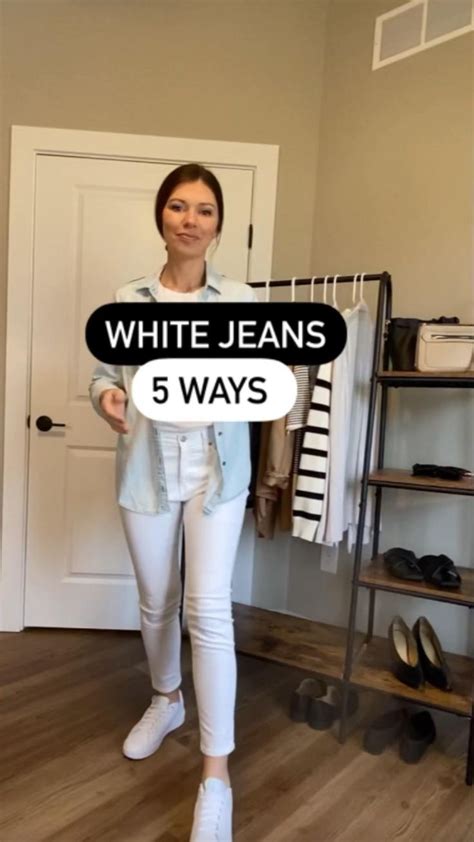 White Jean Outfits For Spring White Jeans White Jeans Outfit Jean Outfits
