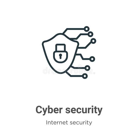 Cyber Security Outline Vector Icon Thin Line Black Cyber Security Icon