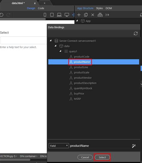 Wappler Documentation Dynamic Select Menu