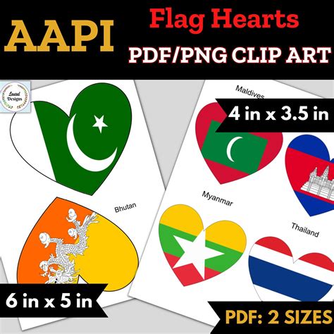 Aapi Asian American And Pacific Islander Heritage Month Flag Hearts