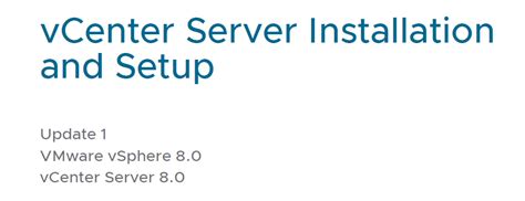 Vcenter Server 80 Installation And Setup Guide