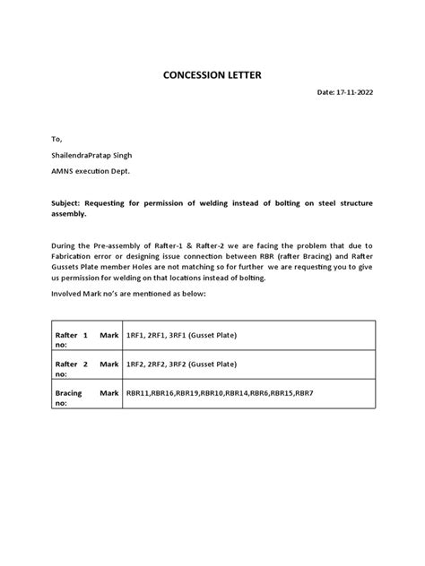 Concession Letter Pdf Concession Letter Pdf
