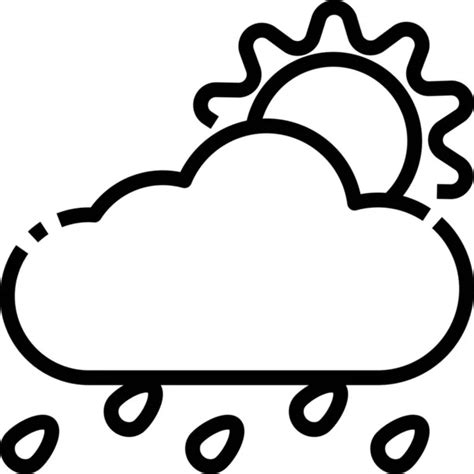 Partly Cloudy Weather Icon Black And White