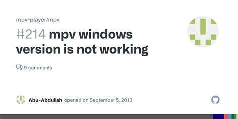 Mpv Windows Version Is Not Working · Issue 214 · Mpv Playermpv · Github