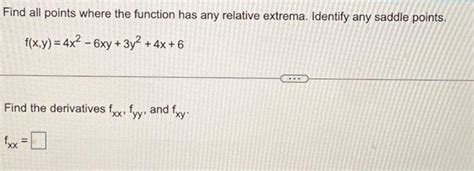 Solved Find All Points Where The Function Has Any Relative
