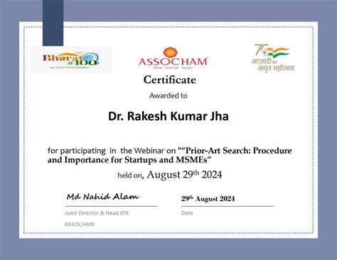 Webinar Asocham Intellectualproperty Priorartsearch Startups Msmes Innovation