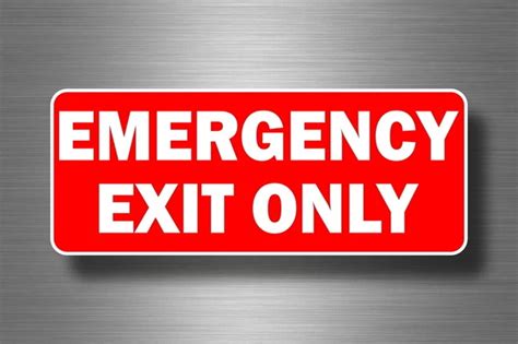 STICKER EMERGENCY ONLY Sign Exit Only Notice Caution Safety Building Caution PicClick CA