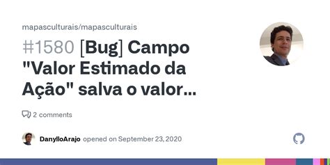 [bug] campo valor estimado da ação salva o valor errado · issue