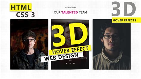 3d Animation And Hover Effects Using Html Css 3 Css 3 Effects Youtube