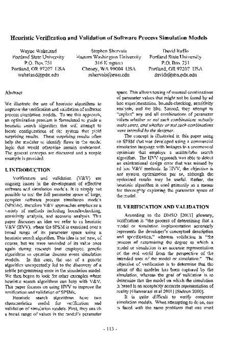 pdf heuristic verification and validation of software process