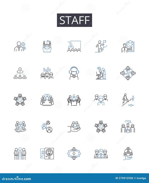 Workforce Comrades Line Icons Collection Teamwork Collaboration