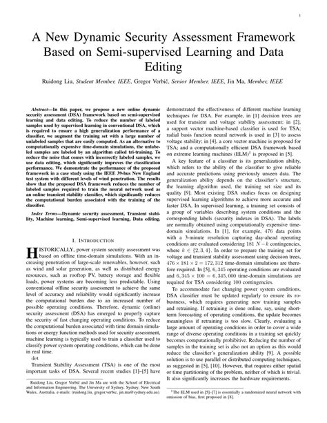 Pdf A New Dynamic Security Assessment Framework Based On Semi