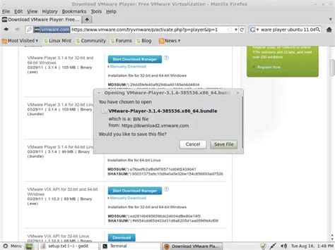 How To Install Vmware Player On Ubuntu 1104linux Mint 11