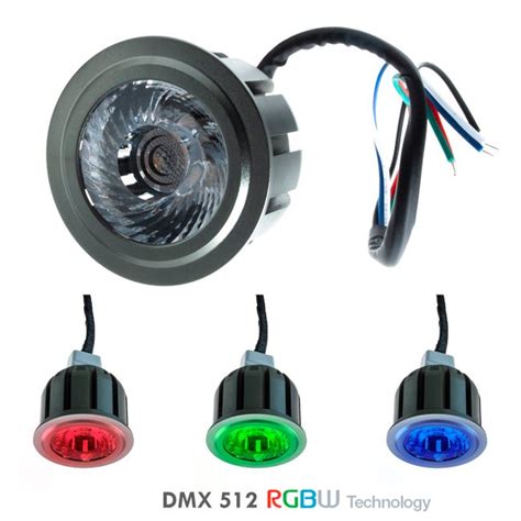 Faretto Led Lampada Spot Rgb 6w 24v Sincronizzabile Dimmerabile Dmx512 Luce Colorata