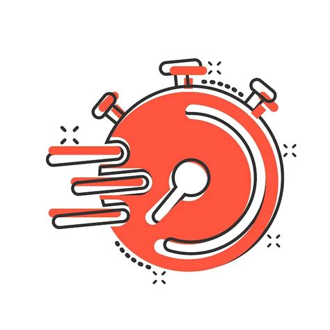 Clock Icon In Comic Style Watch Cartoon Vector Illustration On White