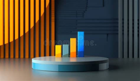 Visual Of A Podium Showcasing A Colorful Bar Graph Symbolizing Data