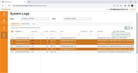 Export Logs Bridgeworks Help Center