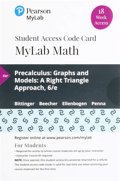 Precalculus Graphs And Models A Right Triangle Approach MyLab Math With Pearson EText Access