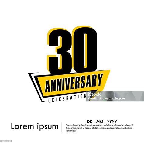 창립 30주년 기념 엠블럼 기념일 로고는 흰색 배경에 연설 리본으로 격리되어 있습니다 웹 전단지 포스터 초대장 및 인사말 카드를위한 벡터 일러스트 레이 션 템플릿 디자인