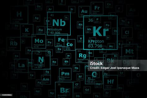 검은 배경에 원자 번호 원자 무게 원소 이름 및 기호가있는 화학 원소의 주기율표의 미래 배경 화학 과학에 대한 스톡 벡터 아트 및 기타 이미지 Istock