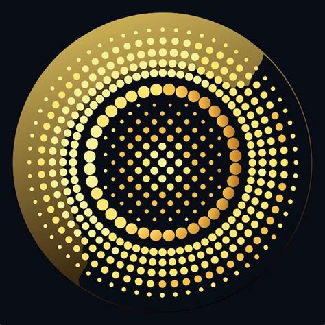 Abstract Circle Round Frame Flowing Dot Particles Pattern Gold Gradient Color Isolated On