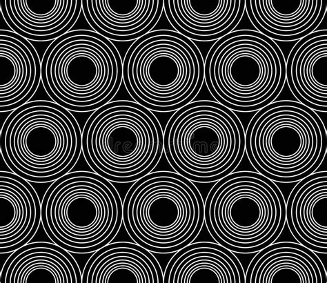 Vector Modern Seamless Geometry Pattern Circles Concentric Black And