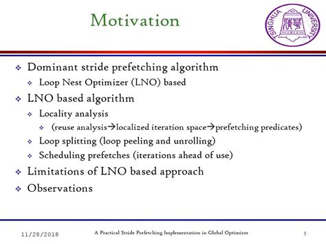 A Practical Stride Prefetching Implementation In Global Optimizer Ppt
