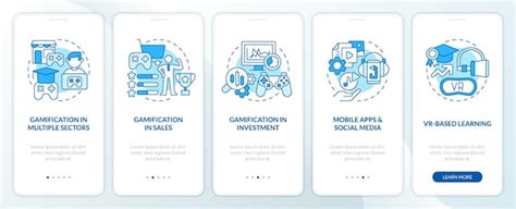 Premium Vector Gamification Trends Blue Onboarding Mobile App Screen