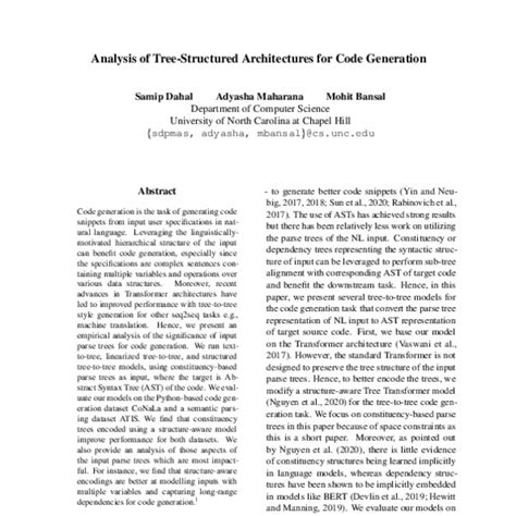 Analysis Of Tree Structured Architectures For Code Generation Acl