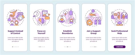 Premium Vector 2d Icons Representing Codependent Relationship Mobile App Screen Set