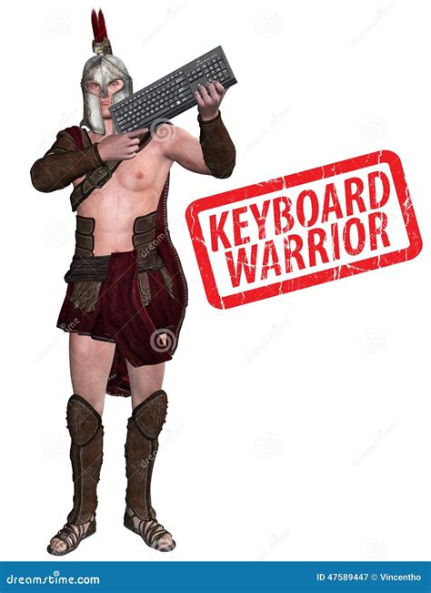 Keyboard Warrior Illustration Stock Image Illustration Of Serviceman Rifle 47589447