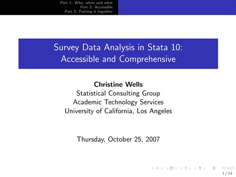 Pdf Survey Data Analysis With Stata 10 Accessible And Comprehensive