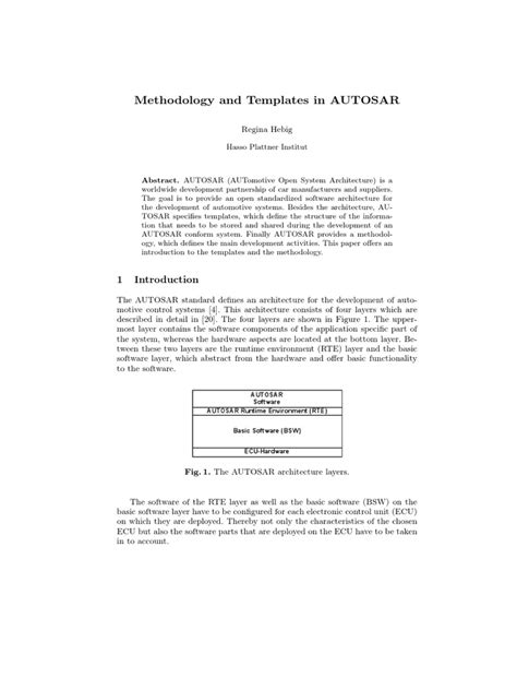 Autosar Methodology Pdf Source Code Software Development Process