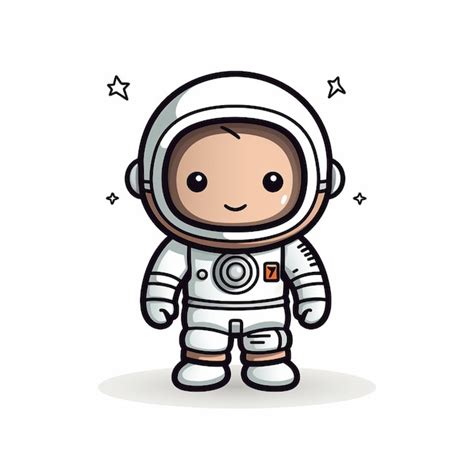 A Cute Astronaut Flat Design Premium AI Generated Image