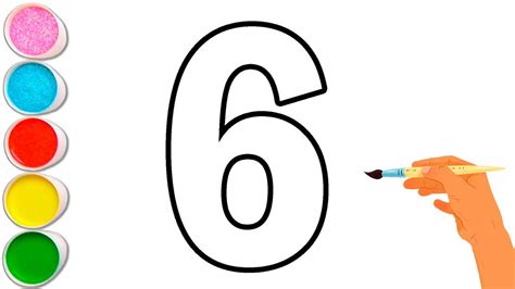 How To Draw The Number Six 6 Easy Step By Step Tutorial Nbkomputer