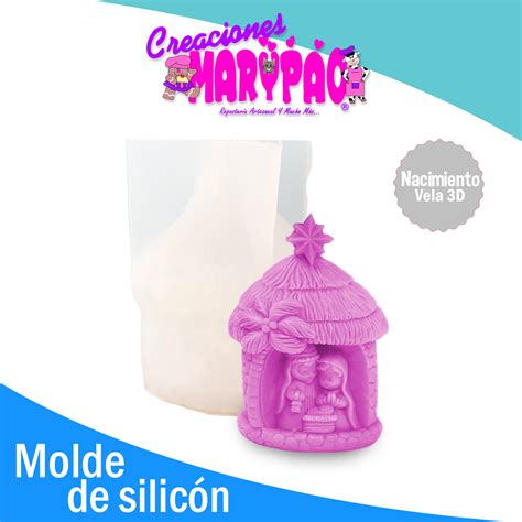 Molde De Silicón Nacimiento Velas Navidad Creaciones Marypao