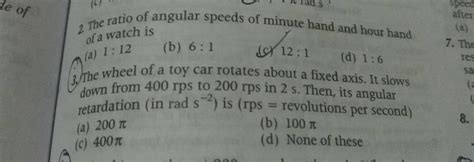 the wheel of a toy car rotates about a fixed axis it slows down from 400