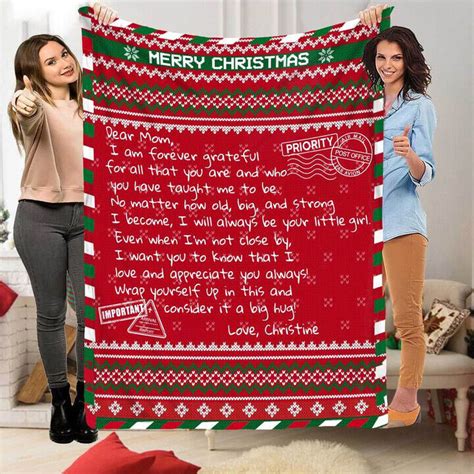 To My Mom Blanket Personalized Blanket Mom T Christmas T