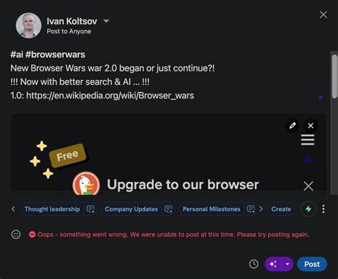 Ivan Koltsov On Linkedin Ai Bard Browserwars Browserwars2 Chatgpt