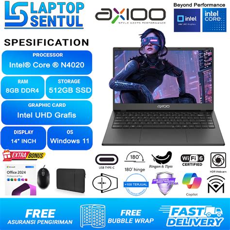 Jual Laptop Baru Axioo Mybook Hype Intel Core N Ram Gb Gb Ssd Windows Office