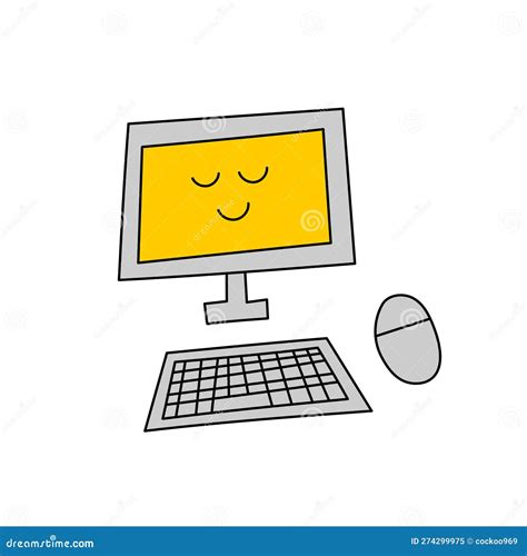 Rough Illustration Of A Sleeping Computer Stock Illustration