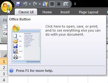 Office Button In Excel W Babes