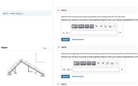 Solved P Lb Figure Determine The Horizontal And Chegg